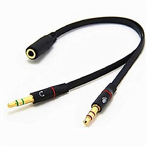 MOHALIKO Headphone Adapter 3.5 mm, 3.5mm Stereo Female to 2 Male Headset Mic Y Splitter Adapter Audio Cable for PC for All Kinds of Music Equipment