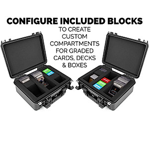 CASEMATIX Graded Card Case Pro Edition Compatible with 100 BGS PSA Graded Sports Trading Cards, IPX7 Waterproof Graded Slab Trading Card Box with Precision Cut Graded Card Storage Box Foam Dividers