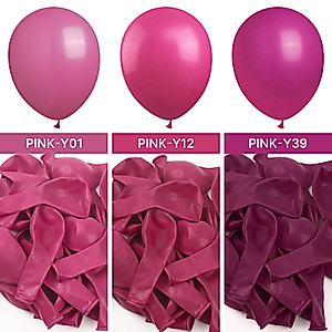 PartyWoo Magenta Balloons, 127 pcs Hot Pink Balloons Different Sizes Pack of 36 Inch 18 Inch 12 Inch 10 Inch 5 Inch Dark Pink Balloons for Balloon Garland Balloon Arch as Party Decorations, Pink-Y12