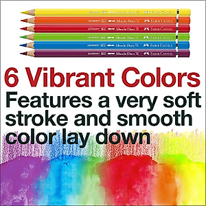 Faber-Castell Albrecht Durer Watercolor Pencils, Set of 6 Colors - Professional Art Supplies, Quality Water Colored Pencils for Artists