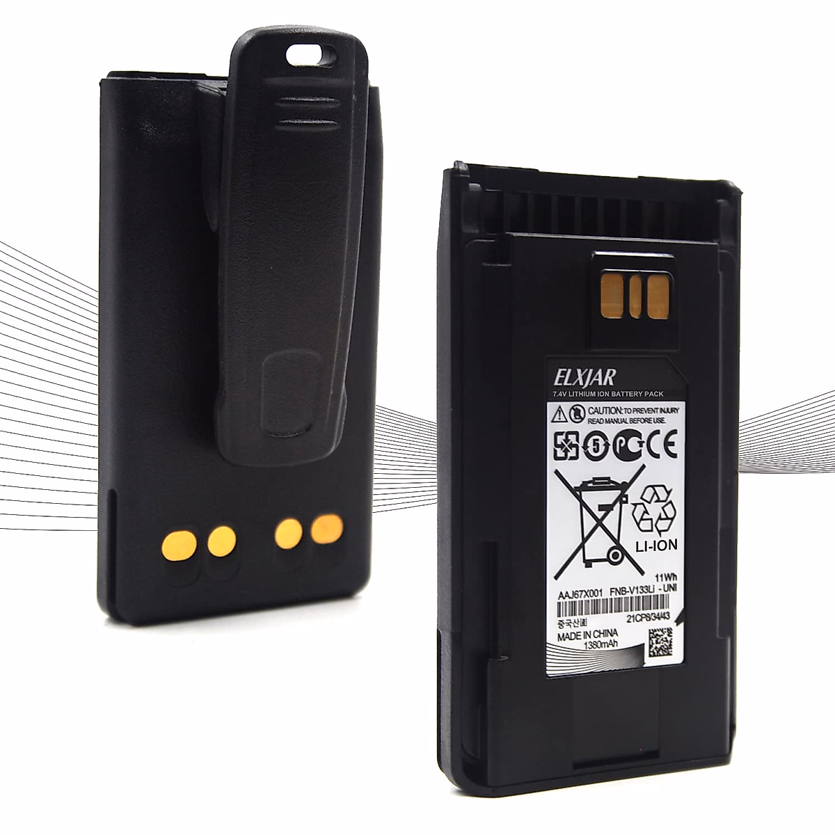 elxjar (2-Pack) 7.4V 1500mAh FNB-V133Li Li-ion Battery Replacement for Vertex EVX-261, EVX-530, EVX-531, EVX-534, EVX-539, VX-260, VX-261, VX-451, VX-454, VX-456, VX-459 Part NO AAJ67X001, AAJ68X001