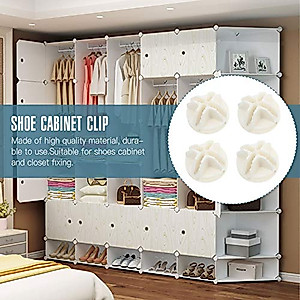 Cabilock 20pcs White Wire Cube Plastic Connectors for Modular Storage Organizer Closet and Wire Shelving Closet Clasp Buckle Clip Buttons