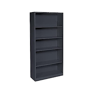 Hon S72abcs Metal Bookcase, Five-Shelf, 34-1/2W X 12-5/8D X 71H, Charcoal