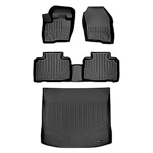 MAXLINER Custom Fit 2 Row Floor Mats and Cargo Liner Set Black for 2015-2021 Ford Edge