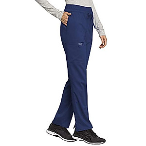 Scrubs for Women Workwear Revolution, Drawstring Cargo Pants Soft Stretch WW105, M, Navy