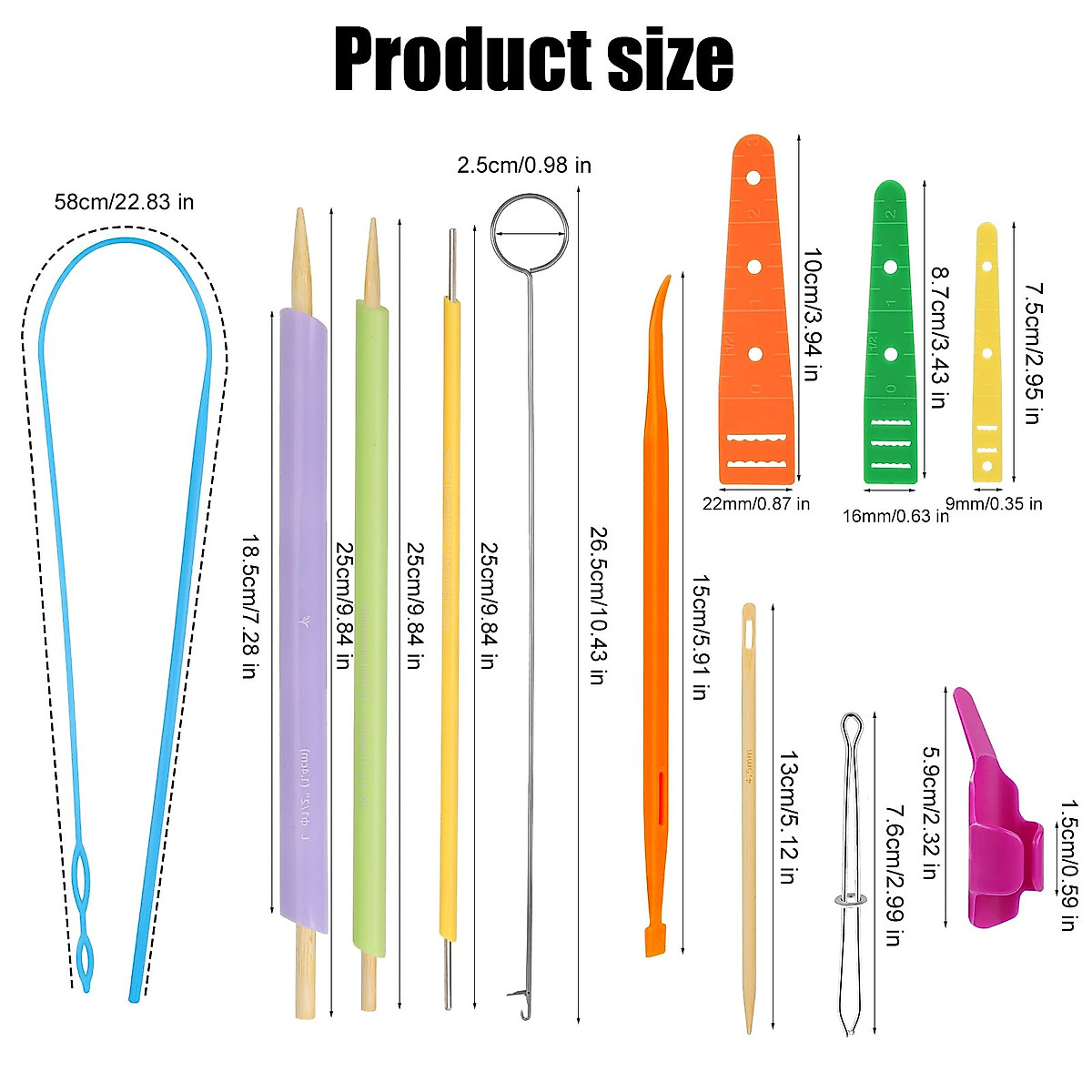 17pcs Quick Turn Fabric Set, Multifunctional Fast Turn Tube Turners for Sewing Quick Turn Fabric Tube Turning Tool Fabric Tube Turning Kits for Crafts DIY Knitting Gift