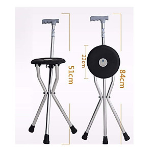 Cane Chair Folding Seat Walking Adjustable Stool Travel Camp Adults Lightweight Great Drive Medical Combination Ultra Light Triangle Walker Portable Elderly Tripod Crutches