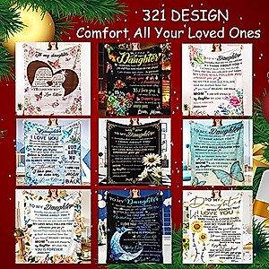 321DESIGN Daughter Blanket to My Daughter Letter from Mom Gifts Letter Printed Throw Fleece Flannel Blankets Birthday Gifts for Daughter Adult Mother Daughter Gift from Mom 80"x60" Blanket for Adults