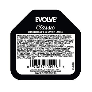 Evolve Pet Food Classic Crafted Meals Chicken Recipe Dog Food, 3.5 Ounce (Pack of 15)