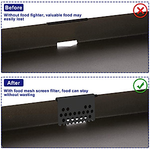 Griddle Grease Gate, Stainless Steel Rear Food Filter Mesh Screen Blocks, Grill Grease Blocker with Screws for Blackstone Flat Top Griddle and Other Grills(Black)