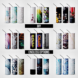 HOME OF SPOILS 4 Pack:Sublimation Tumblers 20 Oz Skinny | Sublimation Cups Tumbler with Lids, Tape, and Straws | Blank Tumblers For Sublimation | Sublimation Tumblers 20 oz Skinny Bulk - Leak Proof