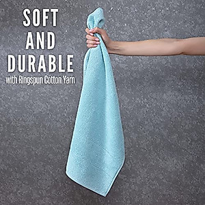 Antioch Home Bathroom Hand Towels, Hotel Quality & Fluffy & Absorbent & Soft & Fast Drying Turkish Hand Towels for Bathroom, 100% Cotton Turkish Hand Towel Set - [ 4 Pack – 16 x 28 inches ] - Aqua