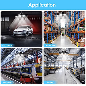 KASLIGHT LED Garage Light, 160W, 6 Adjustable LED Panel Heads, 180 Coverage, Energy Saving, Black