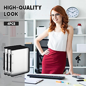 Teling 4 Pcs 1 Inch Clear Zipper Binder with 3 Ring Zipper Binder, Refillable Plastic Clear File Organizer Planner for Projects, Assignments, Memos, School Work, 13.2 x 10 Inch