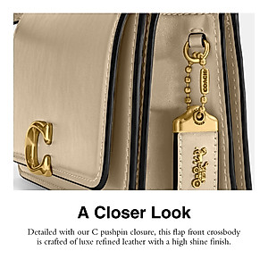 COACH Luxe Refined Calf Leather Bandit Crossbody, Ivory, One Size