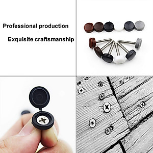 YouU 50 pcs Plastic Hinged Screw Cover Caps Washer Flip Tops (Black)