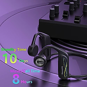 Etigood Bone Conduction Headphones, Wireless Bluetooth Swimming Headphones with 16GB ROM MP3 Player HD Stereo Sound, IPX8 Waterproof Sport Neckband Open Ear Headset for Cycling Running Gym (Blue)