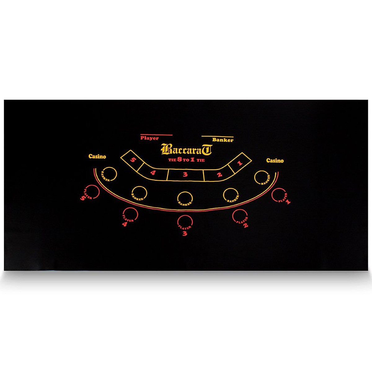 Poker Supplies Baccarat Casino Table Black Felt Layout - 72 x 36 Inches!