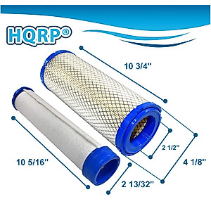 HQRP Filter & Inner Filter Kit Compatible with Briggs & Stratton 841497, 821136, 4235, 4236 Replacement for B&S 540000/610000 Series Engines