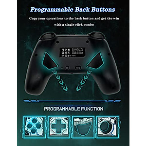 TEDBOX Wireless Controller for PS4, Wireless Remote Gamepad with Unique Cracked Design/8 Adjustable LED Colors/Programmable Back Buttons/Super Turbo/Dual Vibration, Widely Compatible with PS4/PC/iOS