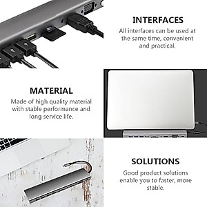 OSALADI USB Hub USB Hub USB Hub USB Hub USB Hub USB Hub USB Hubs Aluminium Alloy Computer Converter Type- c Hub 11- in- 1 Hub Dock Station USB Docking Station Adapter