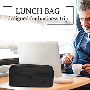 Gloppie Small Lunch Bag for Men Women Insulated Lunch Box Mini Lunchbox Portable Lunch Cooler Bag Adult Lunch Pail Petty Food Containers Reusable Snack Bag Loncheras Para Hombres Black