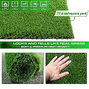 XLX TURF Realistic Artificial Grass Rug Indoor Outdoor - 3ft x 5ft, Thick Synthetic Fake Grass Dog Pet Turf Mat for Garden Lawn Landscape
