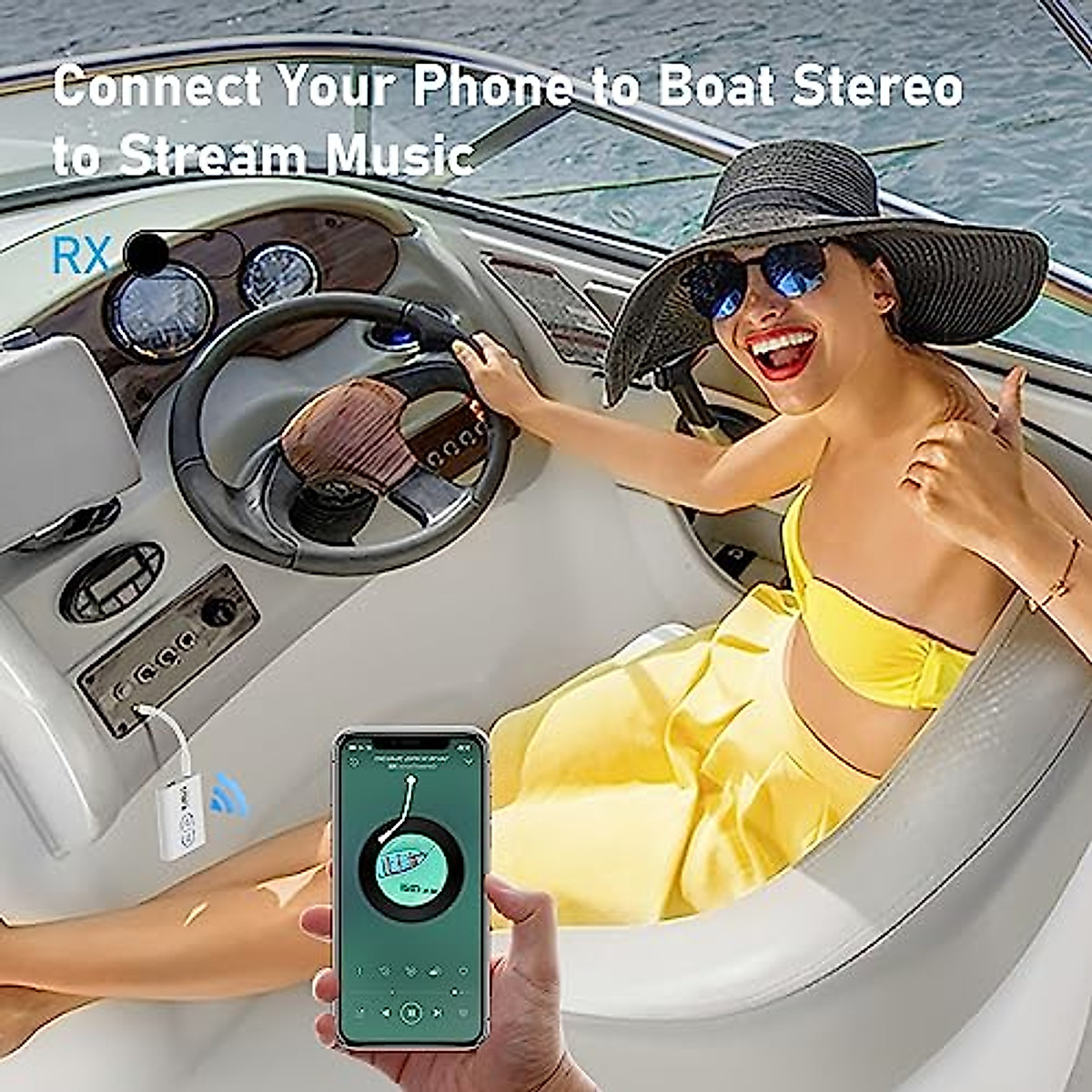 1Mii Bluetooth 5.3 Transmitter Receiver for TV to Wireless Headphones, Dual Link AptX Adaptive/Low Latency/HD Audio, Aux Bluetooth Audio Receiver Adapter for Home Stereo, Airplane, Boat, Gym