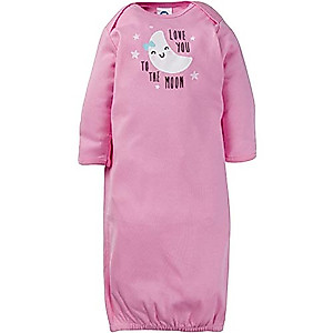 Gerber Unisex Baby Boy and Girls 4-Pack Sleeper Gown Clouds 0-6 Months