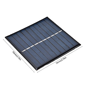 2Pcs Mini Solar Panel 0.7W 5V 0‑140mA, 70 x 70mm Solar Panel, Portable Encapsulated Solar Cell for Low Power Appliances, Emergency Lights, Advertising Lights, Traffic Lights
