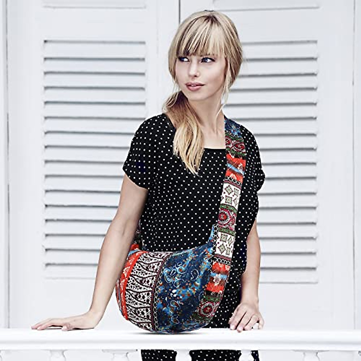 BESTOYARD Thai Hobo Crossbody Bag Shoulder Bag Messenger Bag Hippie Boho Bohemian Purse