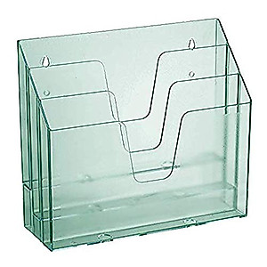 Acrimet Horizontal Triple File Folder Holder Organizer (Clear Green Color)