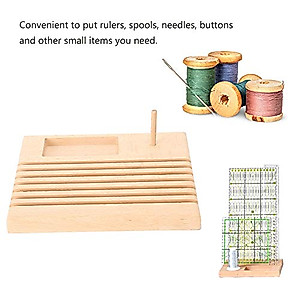 Wooden Quilting Ruler Rack DIY Spool Holder Rack Storage Organizer Sewing Tool for Knitting and Crafts DIY Sewing