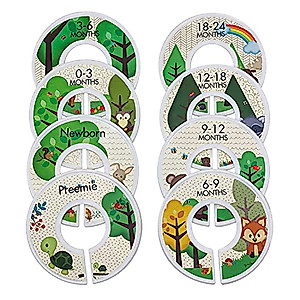 ToddleBee Baby Closet Dividers for Baby Clothes | Woodland Animals Nursery Organizer | Unisex Baby Clothing Size Preemie Newborn Infant to 24 Months | 8 Piece Gift Set