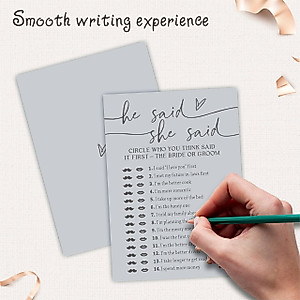 30 Pcs He Said She Said Game Cards For Wedding Party, Minimalism Bridal Shower, Mr & Mrs, Newlyweds, Engagement Party Favor & Supplies(Gray) -A05
