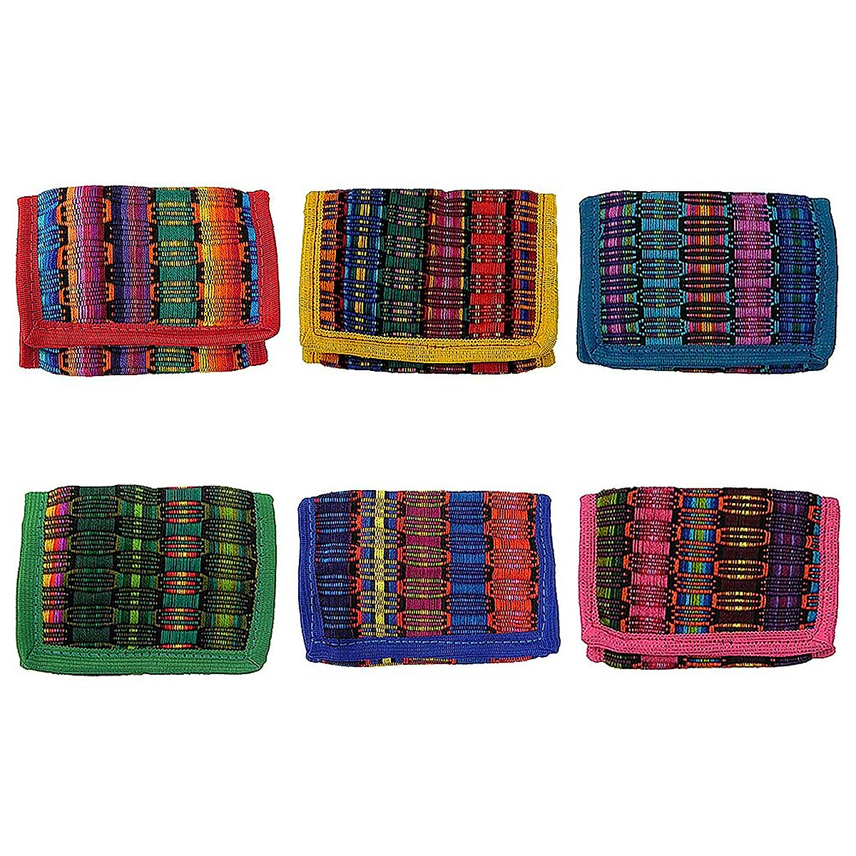 Mia Jewel Shop Multicolored Woven Striped Slim Soft Trifold Wallet Coin Purse with Card Slots - Womens Unisex Fashion Handmade Bags Boho Travel Accessories (Turquoise)