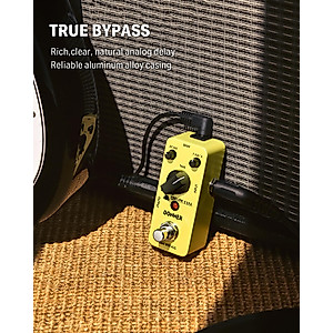 Donner Guitar Delay Pedal for Pedal Boards, Electric Guitar, Yellow Fall Analog Delay Guitar Effect Pedal Vintage Delay True Bypass