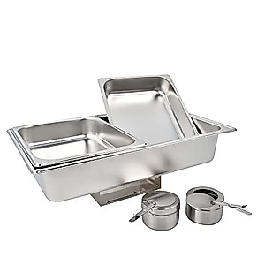 Chafing Dish Buffet Set, 9 Quart Stainless Steel Rectangular Chafing Full Size Food Pan,Chafing Servers With Covers Buffet Servers And Food Warmers For Parties Wedding Outdoor Banquet,Golden