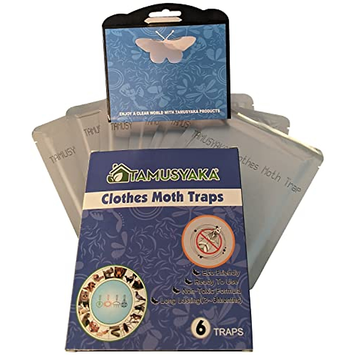 Clothes Moth Traps (6 Count) with Pheromones Lure, Powerful Moth Traps For House, wool clothes and carpet