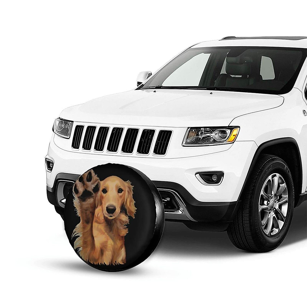 Golden Retriever High Five Tire Cover Universal Spare Wheel Covers Truck Trailer Accessories SUV RV Camper Protectors Weatherproof Dust-Proof 14 inch