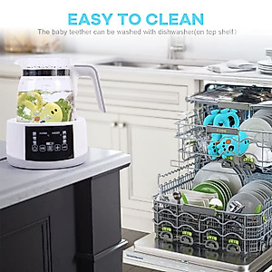 BBBiteMe Baby Teething Toys Silicone Dinosaur Baby Teethers for Babies 0-6, 6-12 Months, BPA-Free Teether Gifts Baby Shower Toy for Toddlers and Infants(Blue)