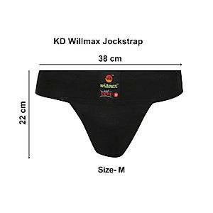 WMX Gym Cotton Supporter Back Covered with Cup Pocket Athletic Fit Brief Multi Sport Underwear Pack 2 (Ezee, Black M)
