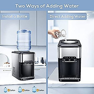 Kismile 3-1 Water Dispenser with Ice Maker, Water Cooler Dispenser 5 Gallon, Ice and Water Dispenser, Top Loading Water Dispenser 3 Temperatures Setting- Hot&Cold Water, 45 lbs/24H for Home/Office