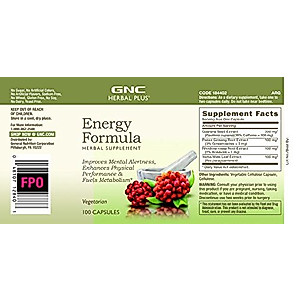 GNC Herbal Plus Energy Formula (100 Capsules)