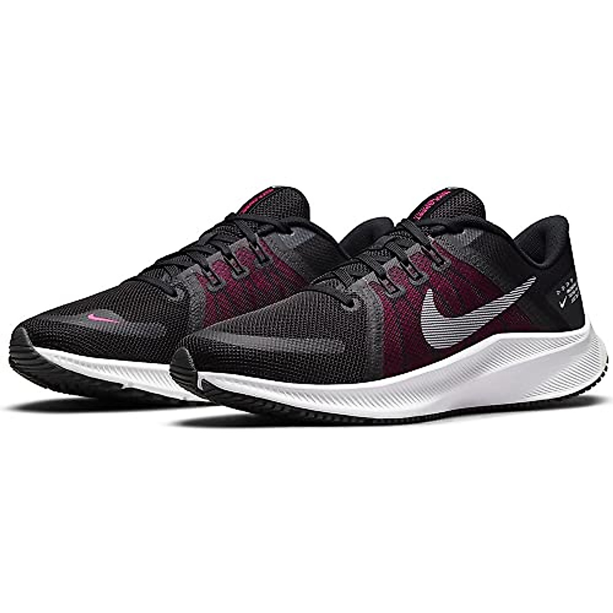 Nike Womens Quest 4 Running Shoes, Black/White-Hyper Pink, 8 M US