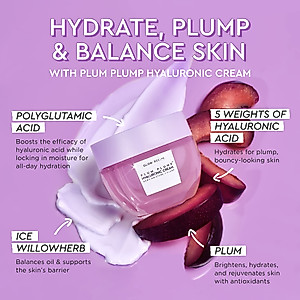 Glow Recipe Plum Plump Hyaluronic Acid Moisturizer Face Cream - Hydrating, Firming & Plumping Face Moisturizer for Dry Skin - Korean Skin Care with Polyglutamic Peptides to Lock-In Moisture (50ml)