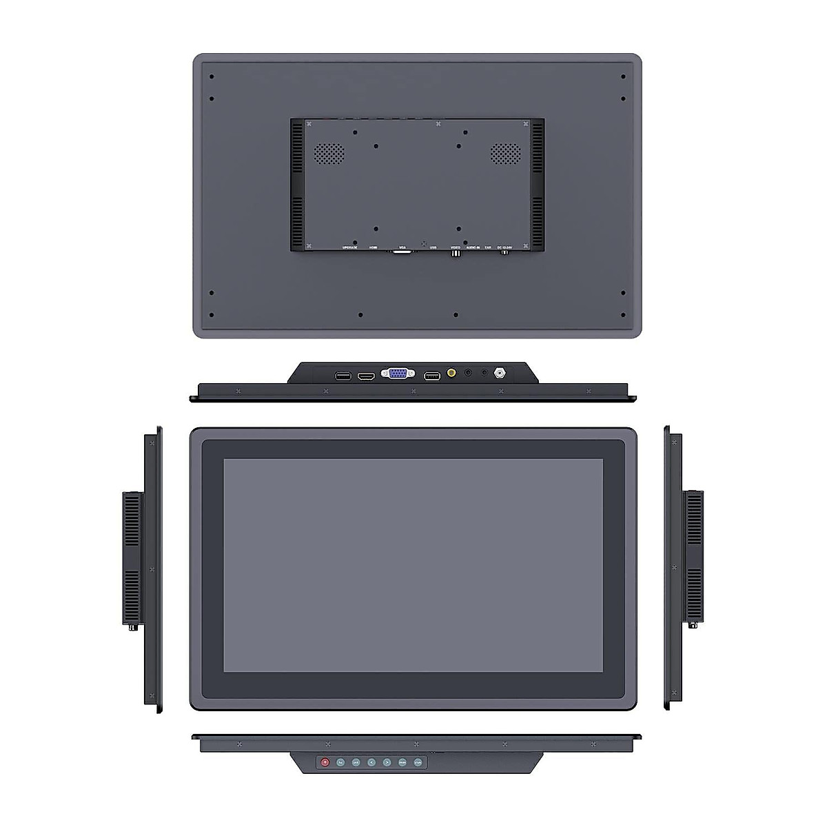 LILLIPUT 15.6" TK1560/T 10-Point Touch Screen Monitor and 1000 nits high Brightness IP65 Front Panel Design with HDMI, VGA, AV Metal Frame Touch Screen Monitor