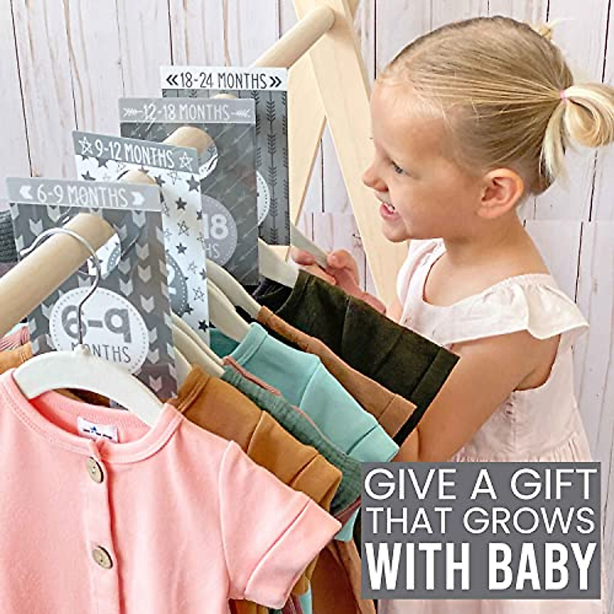 6 Hanger Dividers Baby Closet Size Dividers - Gray Closet Organizer Baby Closet Dividers, Baby Closet Organizer For Nursery Organization, Baby Essentials For Newborn Essentials, Nursery Closet Divider