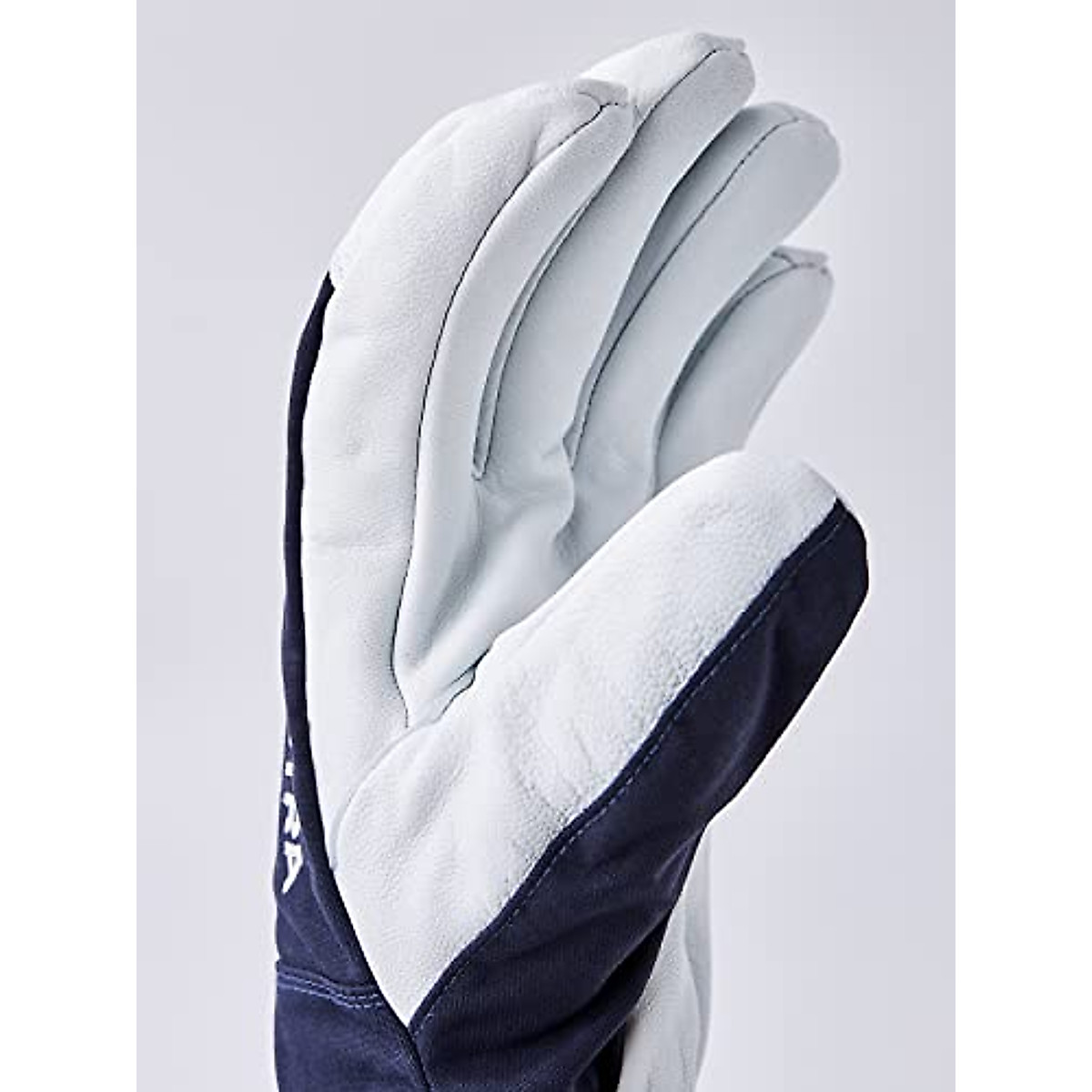 Hestra Army Leather Heli Ski Glove - Classic 5-Finger Snow Glove for Skiing, Snowboarding and Mountaineering, Navy, 8