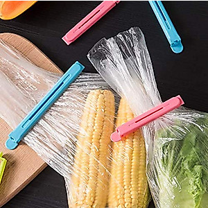 HLLMX 12 PCS Plastic Sealing Clip, Fresh-Keeping Clip, Packing Bag Clip, Sealing Clip, Food Bag Clip, Storage Clip, Suitable for Kitchen Travel, Etc 2.75/4.33/6.3inch
